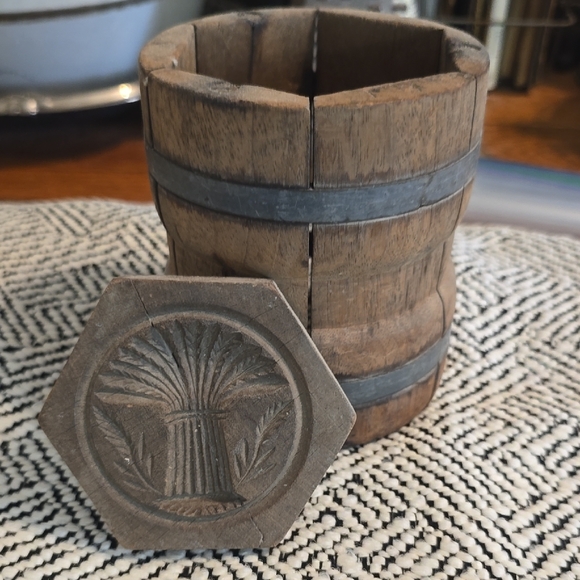 unknown | Kitchen | Antique Rustic Wooden Barrel Butter Mold | Poshmark